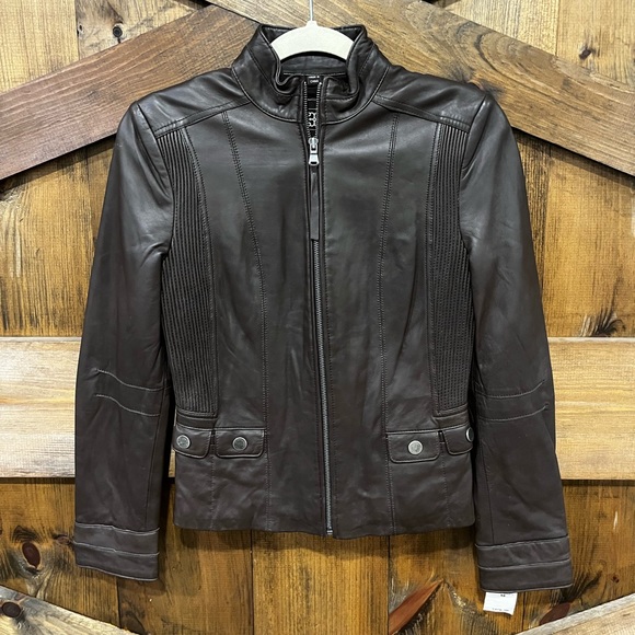 Jackets & Coats | Case Study Xs Brown Leather Jacket | Poshmark
